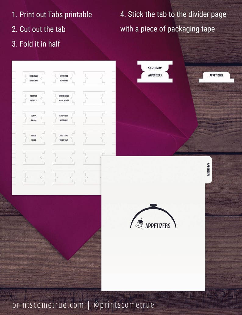 Cookbook Templates Printable Recipe Binder for Men With Dividers, Cover ...