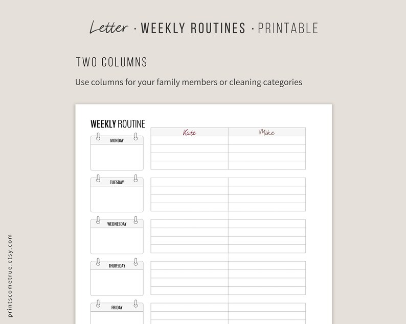 Weekly Routine for Flylady Control Journal Cleaning Routine - Etsy