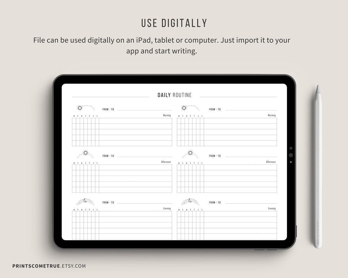 Daily Routine Chart for Kids Morning and Bedtime Routine Templates ...