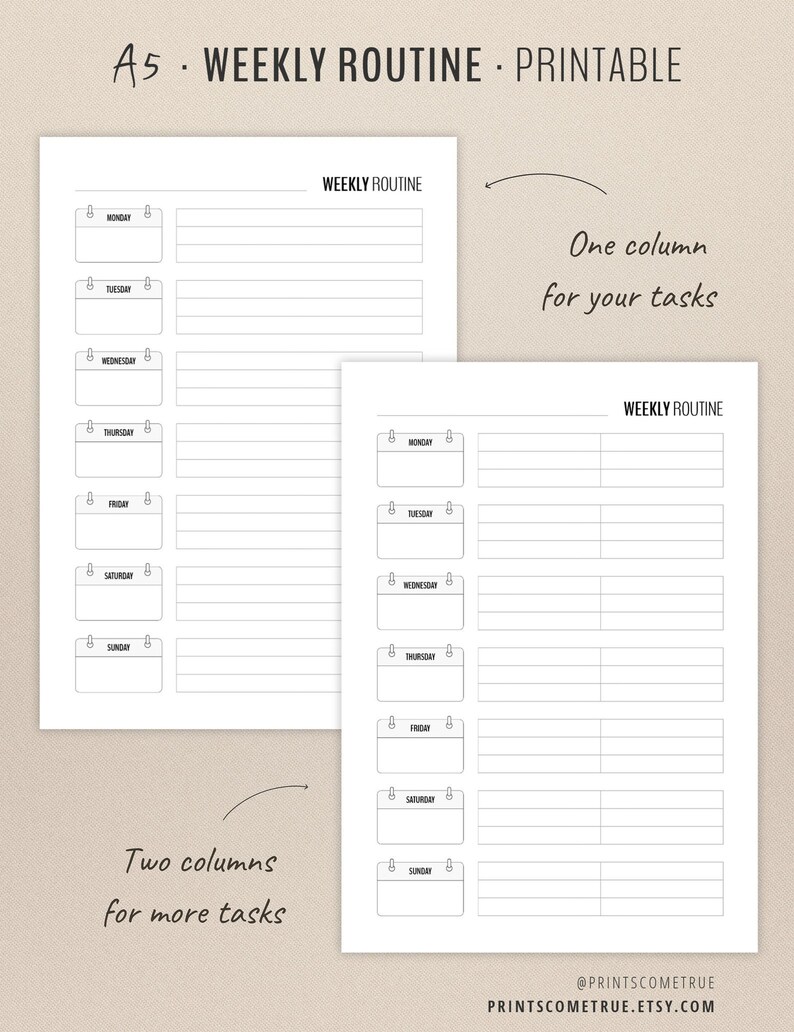 Flylady Weekly Routine for Control Journal A5 Printable - Etsy