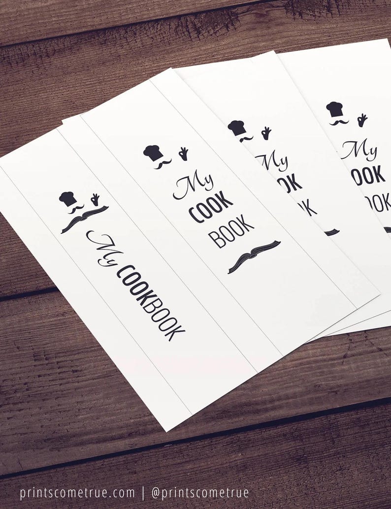 Printable Cookbook Cover and Spine | DIY Recipe Binder Covers ...