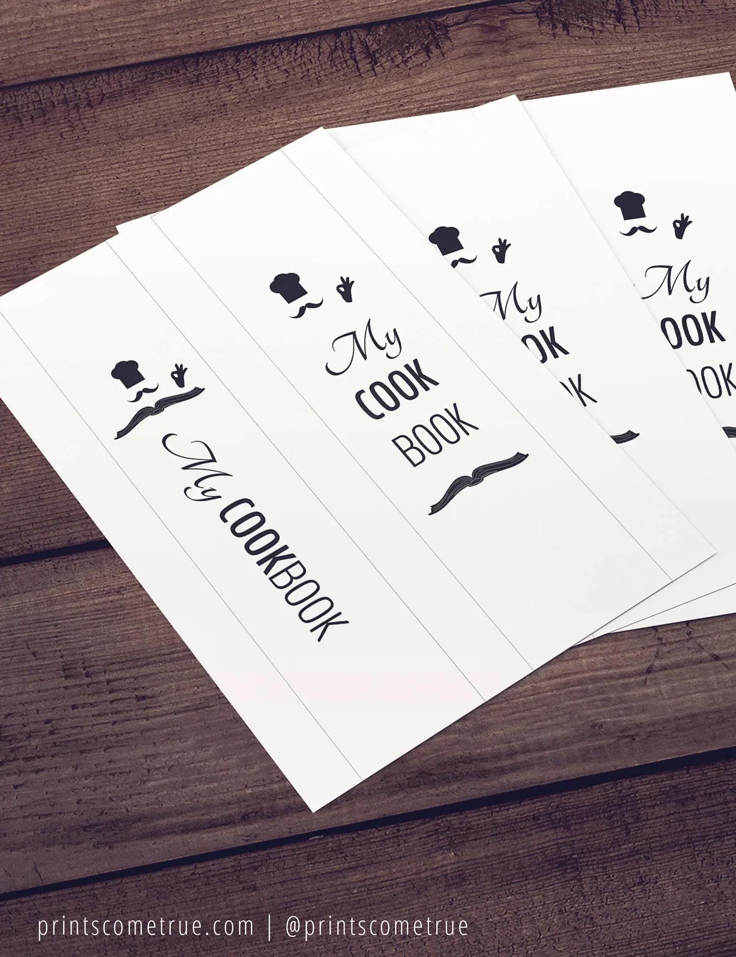 Printable Cookbook Cover and Spine | DIY Recipe Binder Covers ...