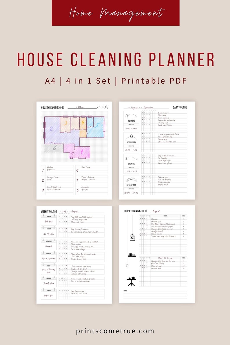 Flylady Control Journal Daily Routines and Zone Cleaning Checklist ...