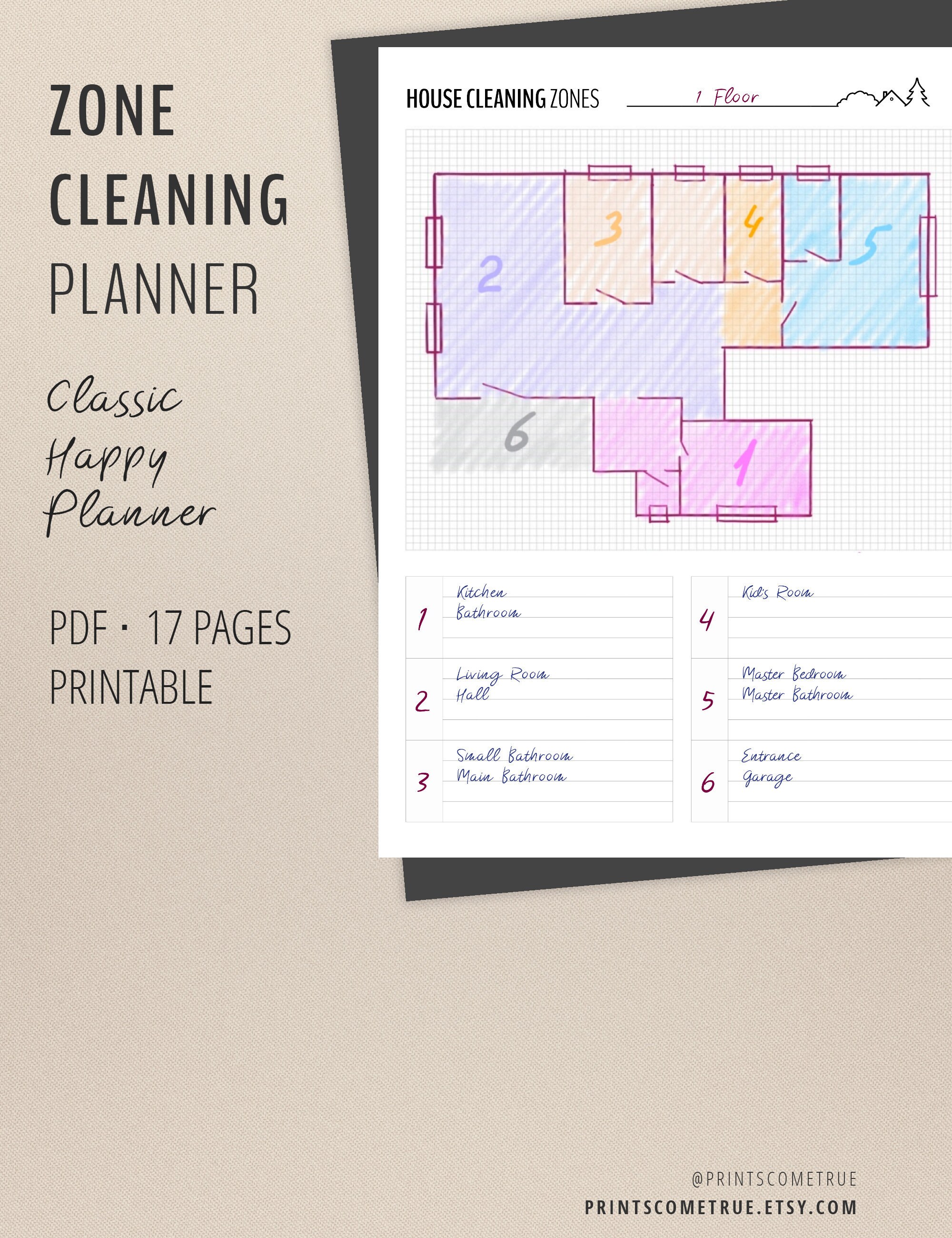 Flylady Zone Cleaning Checklist for Control Journal Classic Happy ...