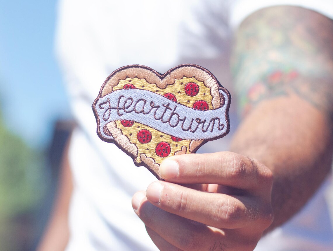 Pizza Patch Pizza Heartburn Iron on Patch Patches | Etsy