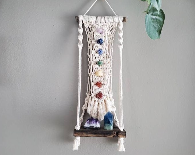 Chakra Macrame Shelf Plant Hanger Combo Chakra Stones - Etsy