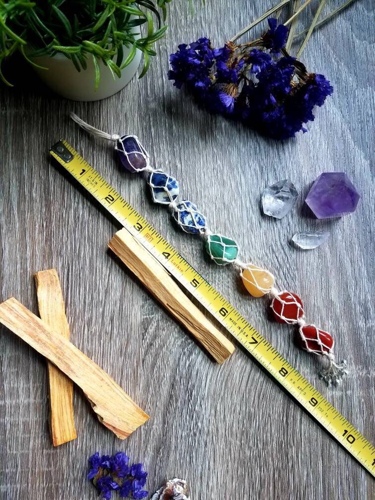 Chakra Stone Wall Hanging With Palo Santo Smudging Chakra - Etsy