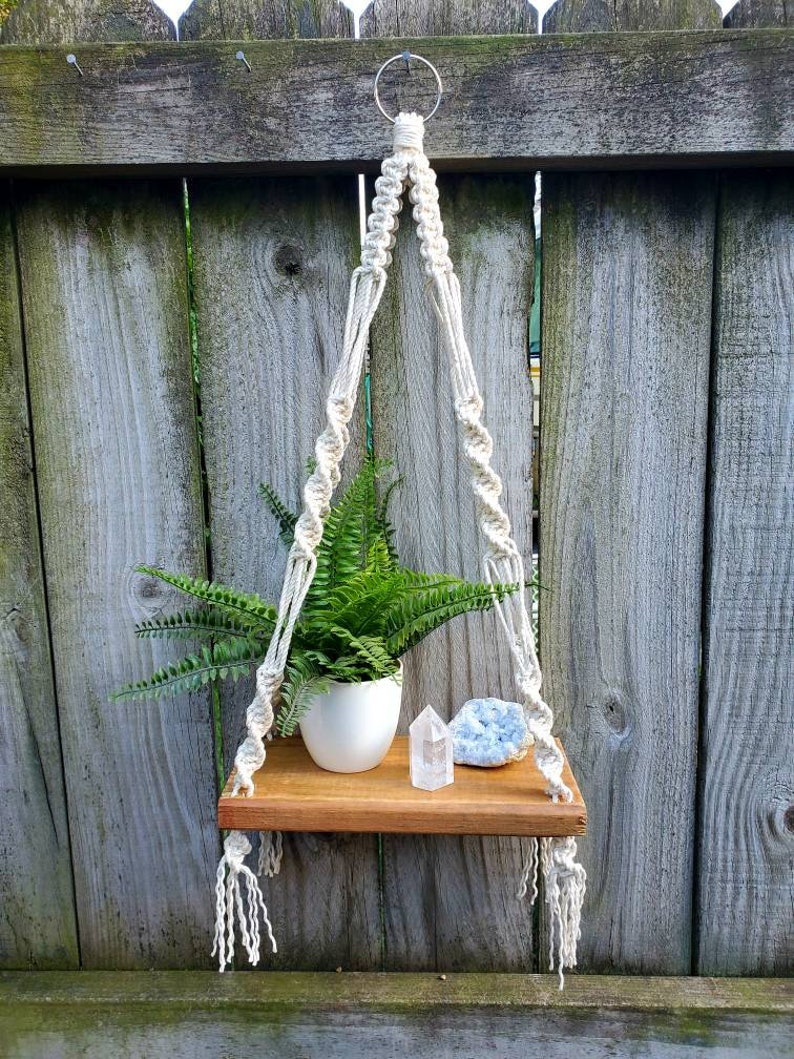 Macrame hanging plant stand hanging shelf fruit bowl holder | Etsy