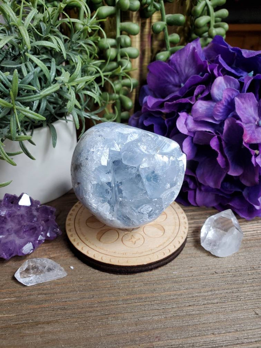 Celestit Geode Kugel 60mm Celestine Kristalle - Etsy.de