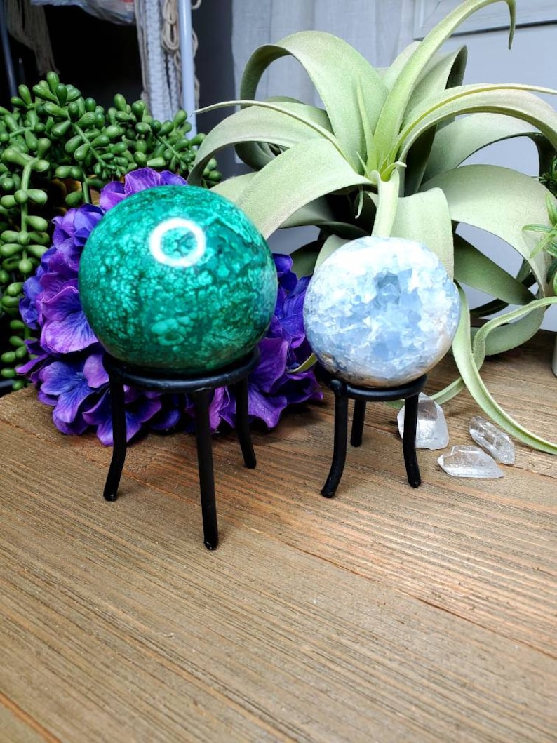 Black Metal Sphere Stand, Crystal Tripod Stand, Crystal Display, Iron ...