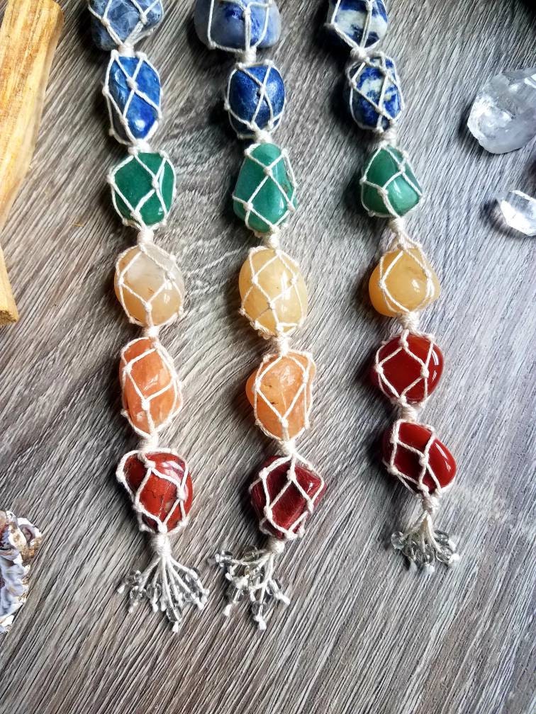 Chakra Stone Wall Hanging With Palo Santo Smudging Chakra - Etsy