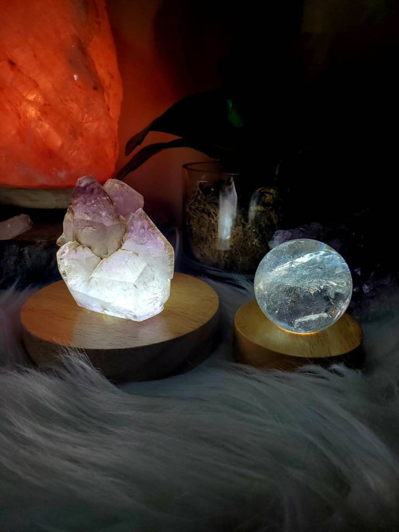 LED Crystal Display Stand, Wooden Stand, Crystal Display, LED Light ...