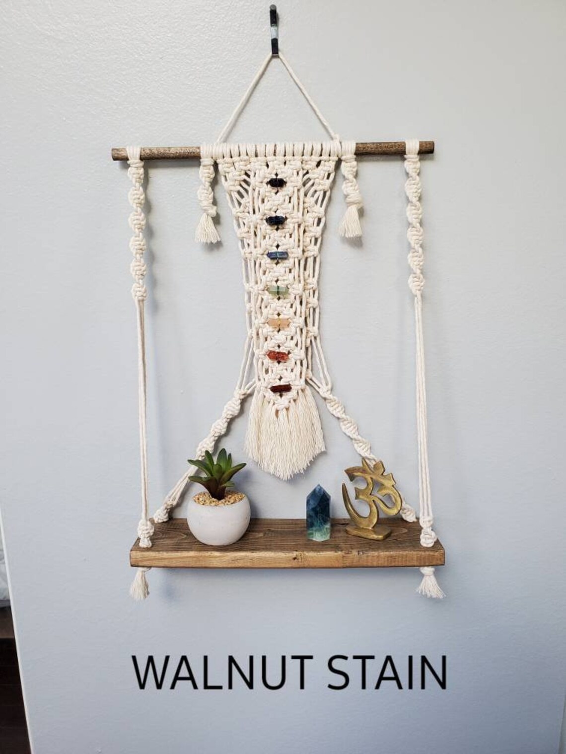Chakra Macrame Shelf Plant Hanger Combo Chakra Stones - Etsy