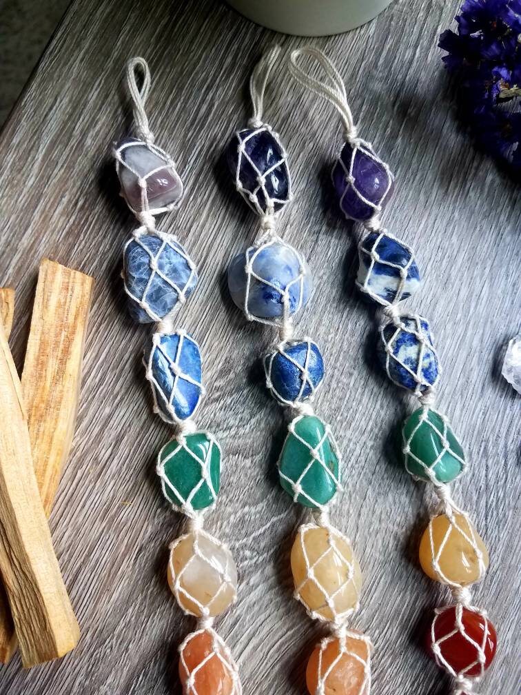 Chakra Stone Wall Hanging With Palo Santo Smudging Chakra - Etsy