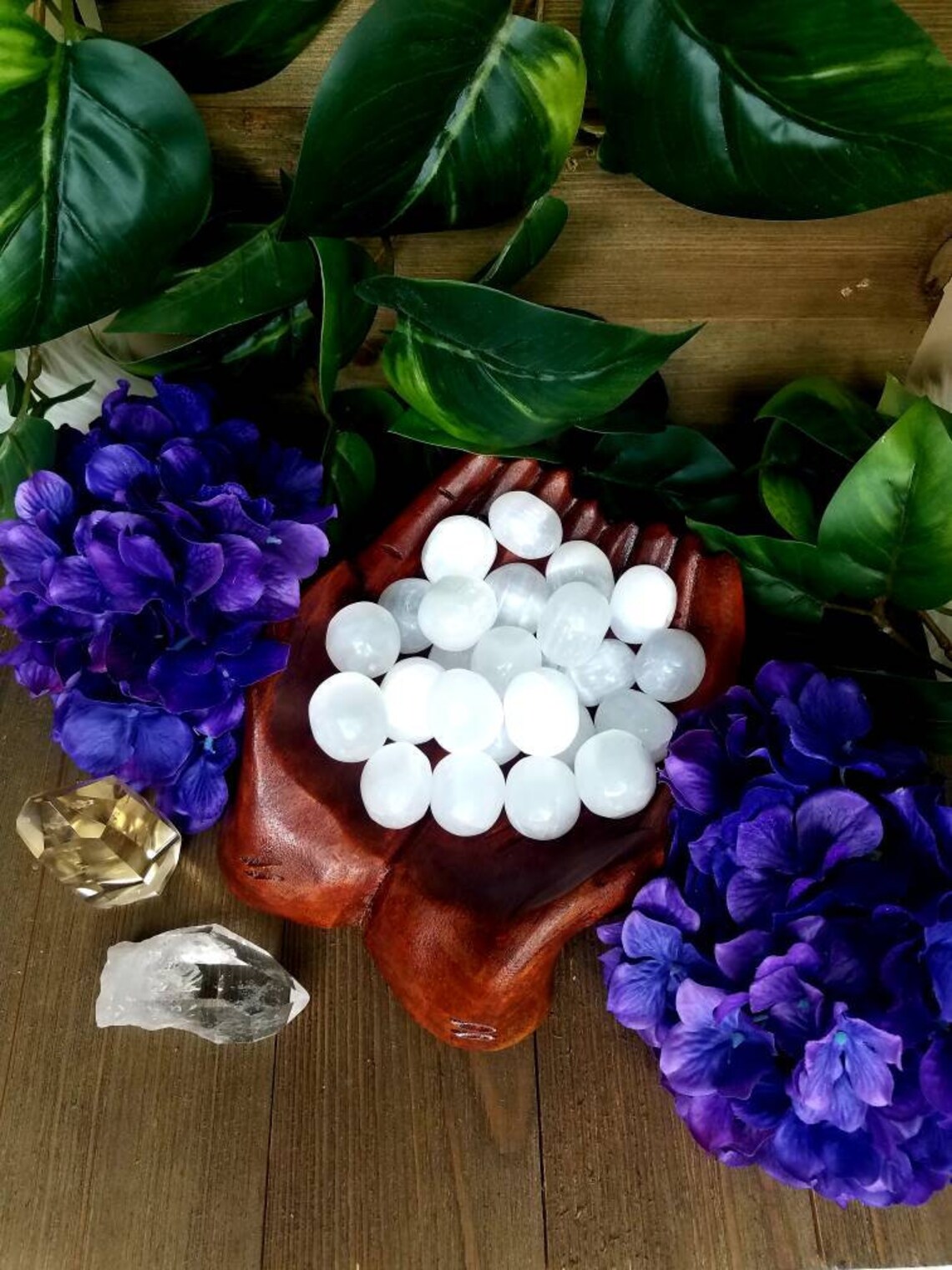 Selenite Tumbled Stones Set of 3 Crystals Natural Stone - Etsy