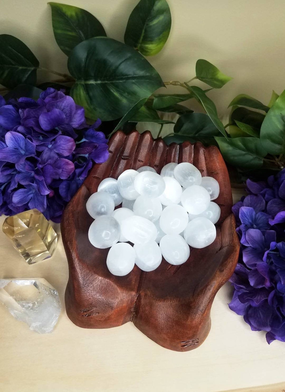 Selenite Tumbled Stones Set of 3 Crystals Natural Stone - Etsy