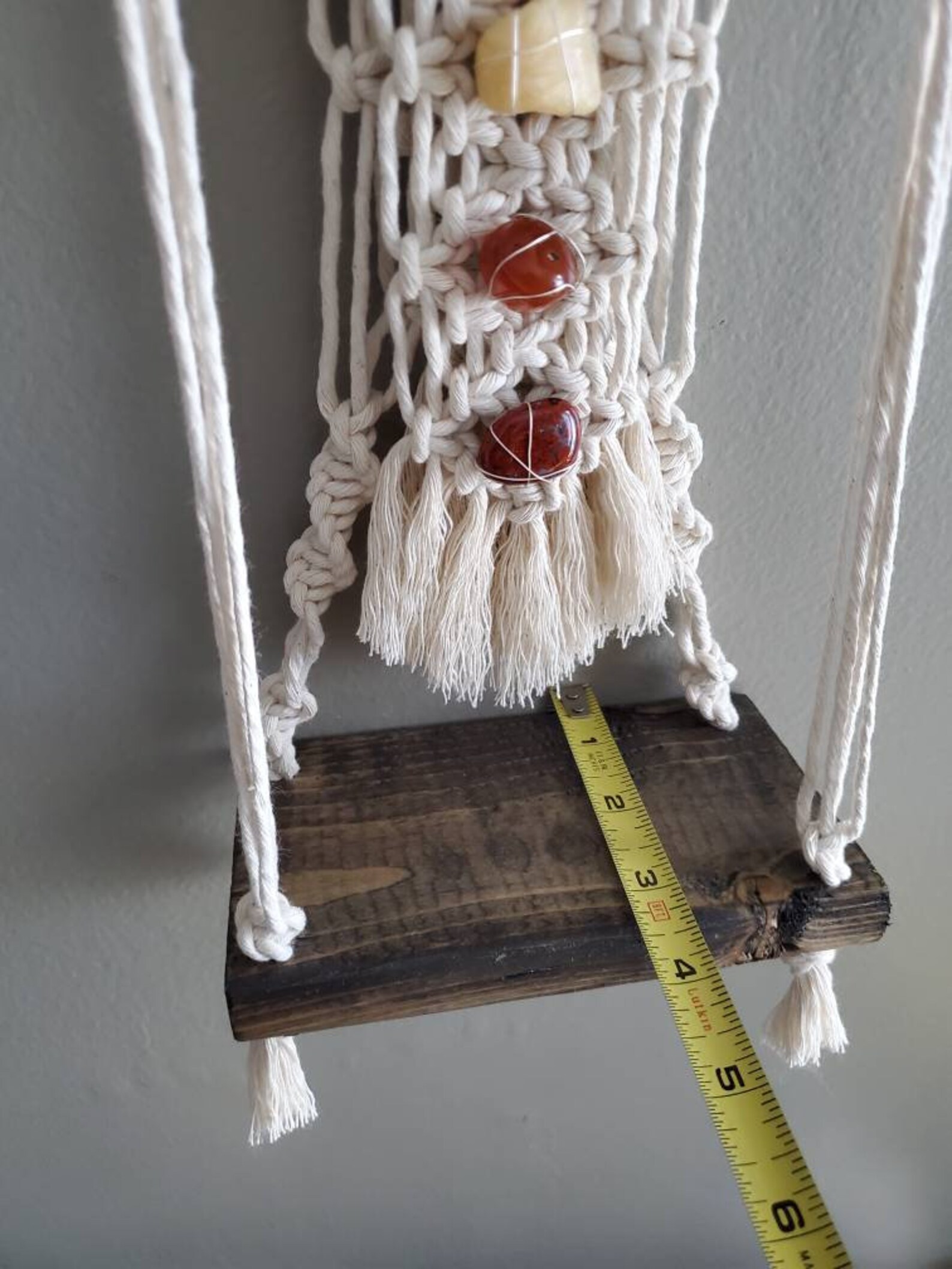 Chakra Macrame Shelf Plant Hanger Combo Chakra Stones | Etsy