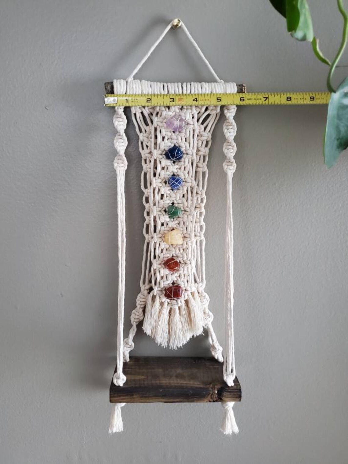 Chakra Macrame Shelf Plant Hanger Combo Chakra Stones - Etsy