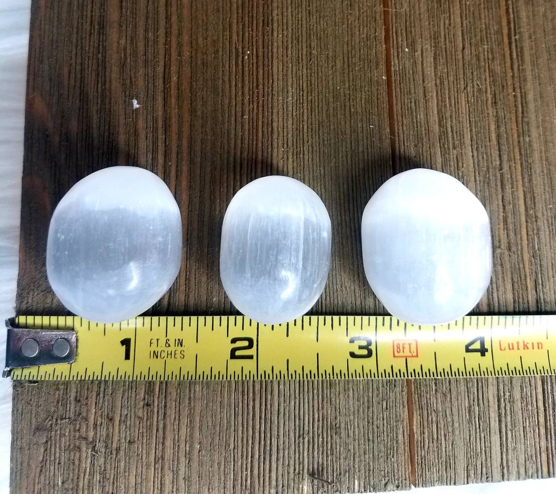 Selenite Tumbled Stones Set of 3 Crystals Natural Stone - Etsy
