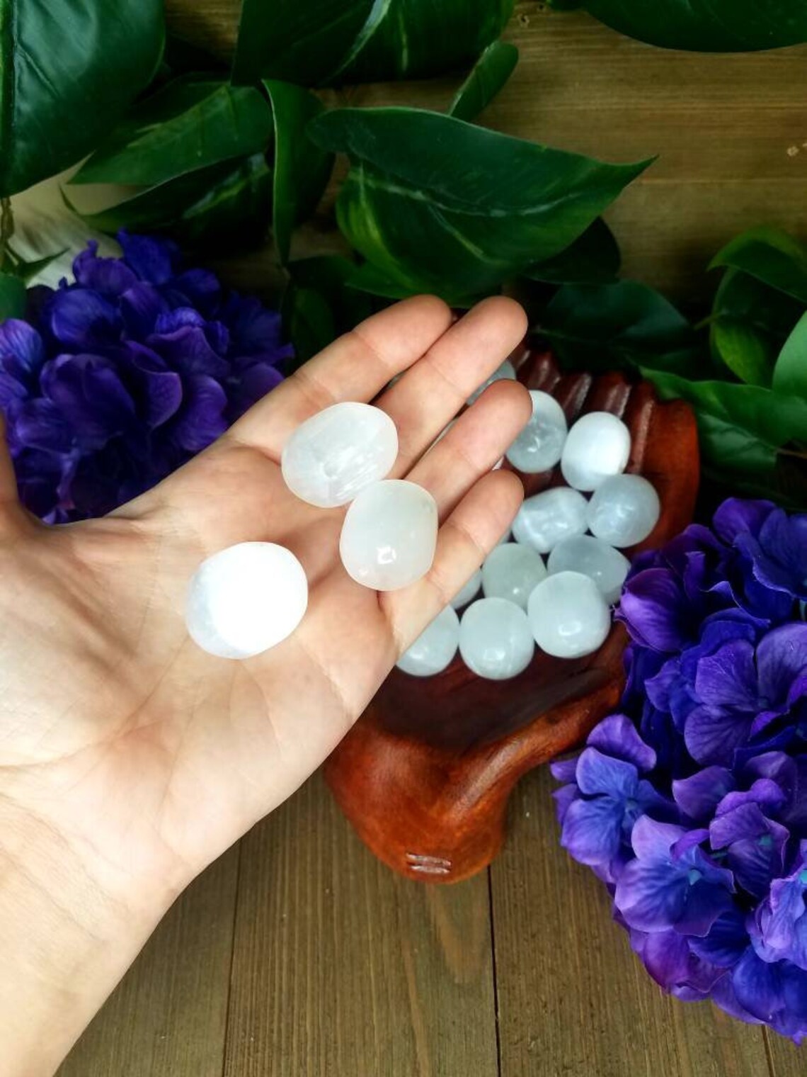 Selenite Tumbled Stones Set of 3 Crystals Natural Stone - Etsy