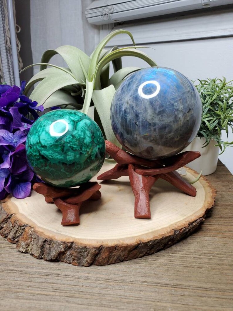 Crystal Sphere Stand 2 or 4 Wooden Tripod Stand - Etsy India