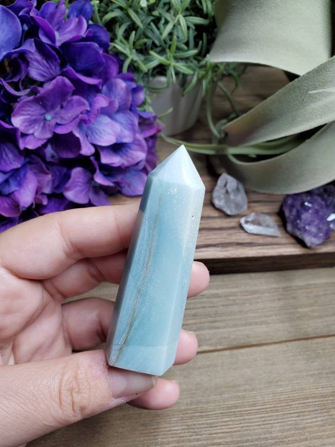 Torre di quarzo blu cielo, cristalli blu, generatore di cristalli ...