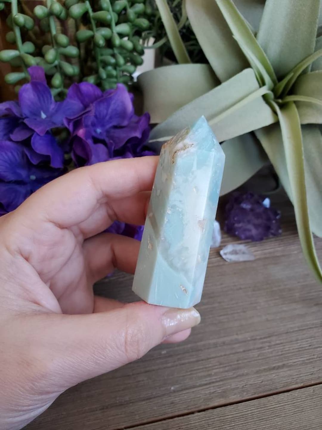 Sky Blue Quartz Tower, 3.12oz, Blue Crystals, Crystal Generator ...