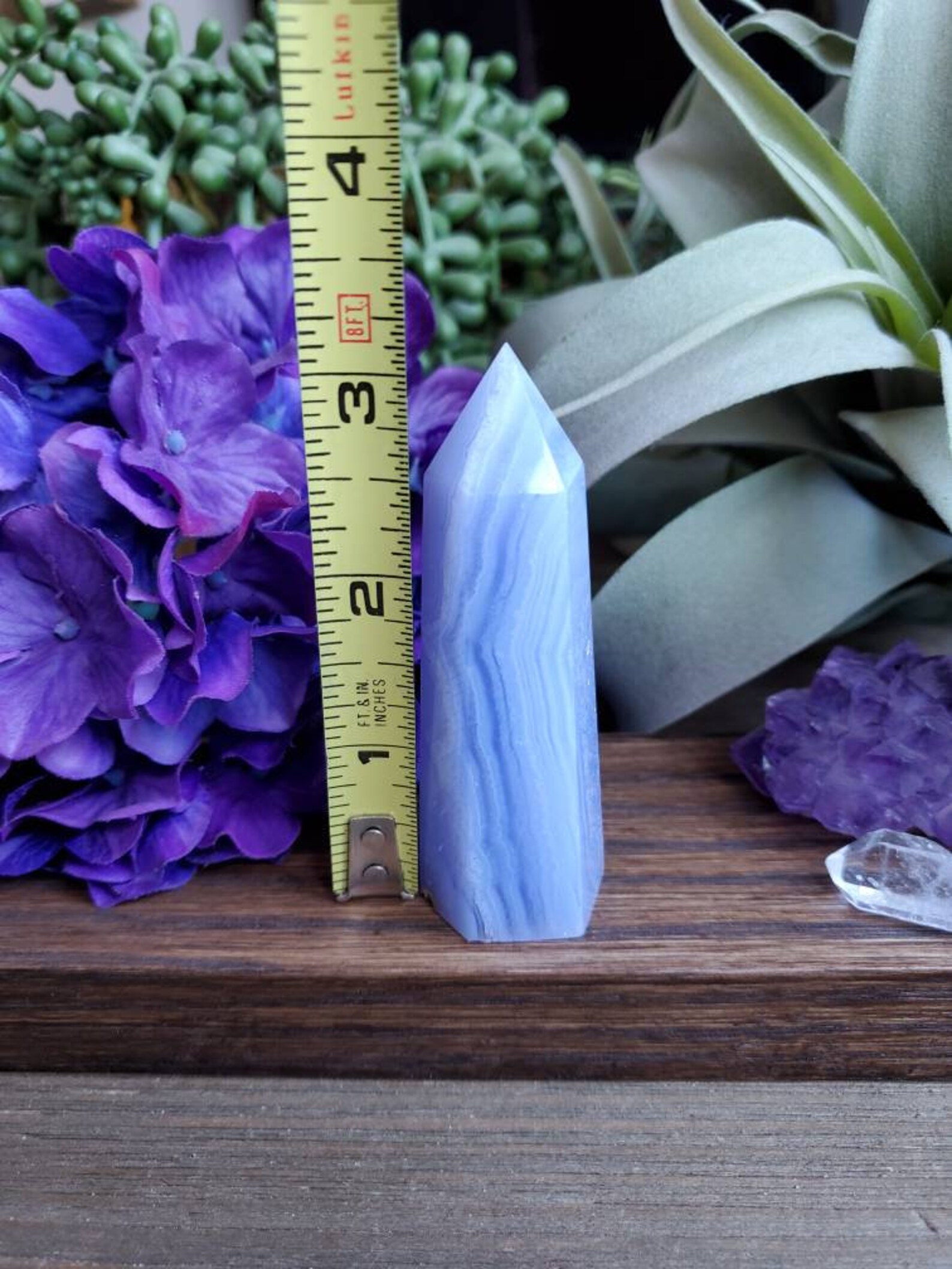 Blue Lace Agate Tower 2.75oz Banded Agate Blue Crystals - Etsy