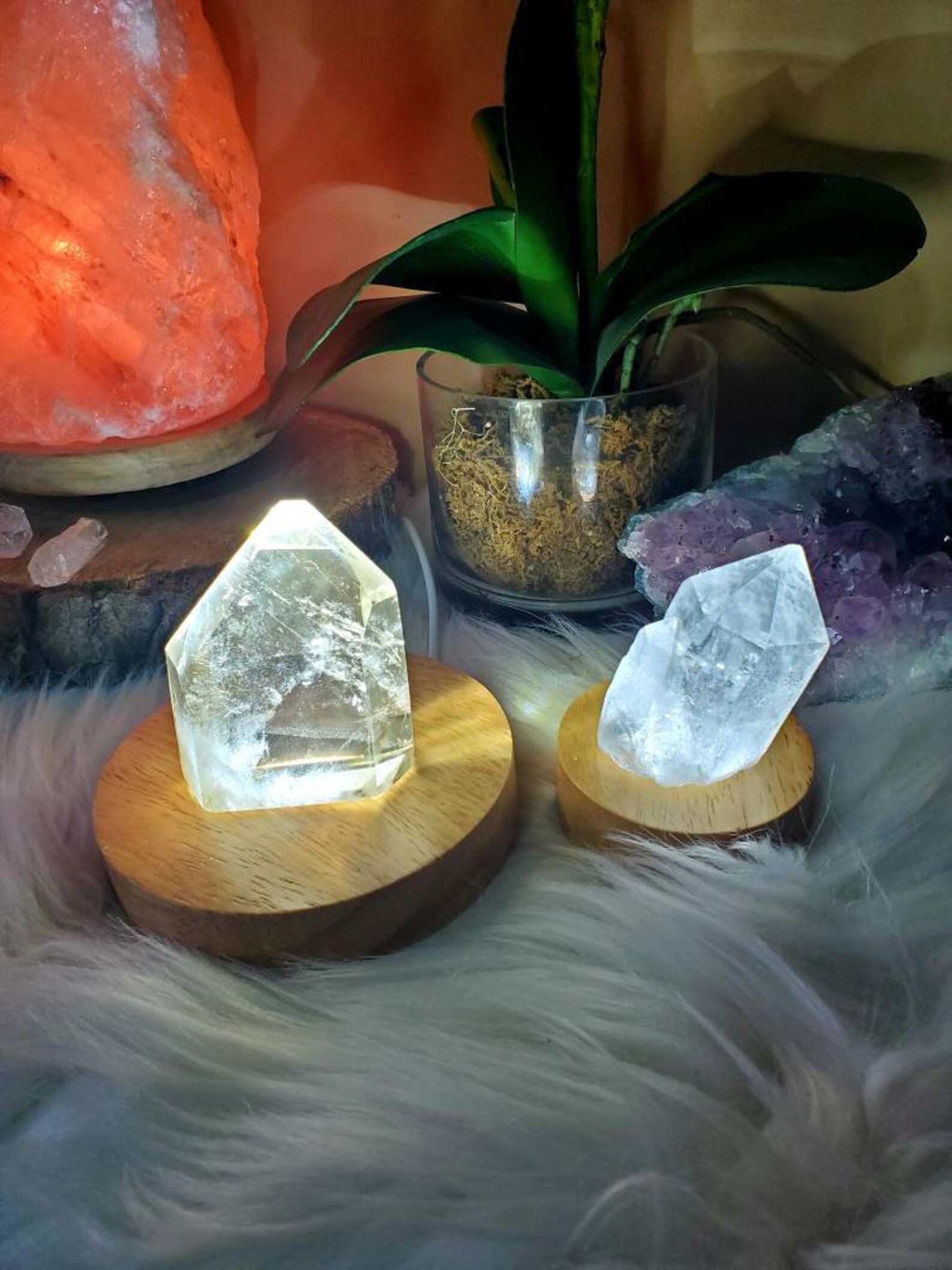 LED Crystal Display Stand, Wooden Stand, Crystal Display, LED Light ...