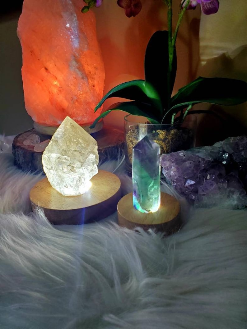 LED Crystal Display Stand Wooden Stand Crystal Display LED - Etsy Australia