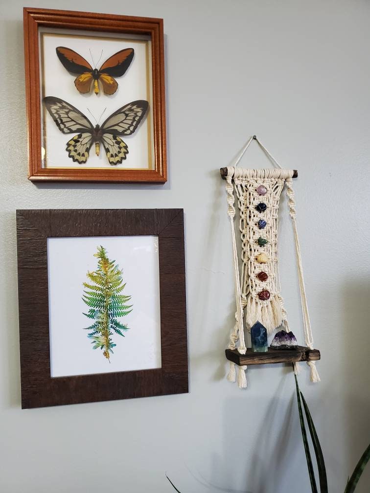 Chakra Macrame Shelf Plant Hanger Combo Chakra Stones | Etsy