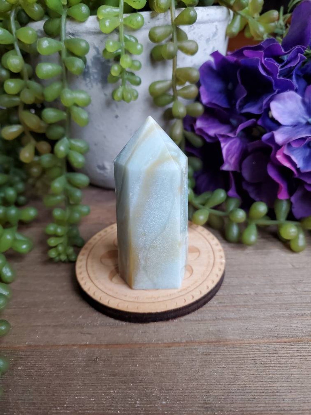 Sky Blue Quartz Tower, 2.75oz, Blue Crystals, Crystal Generator ...