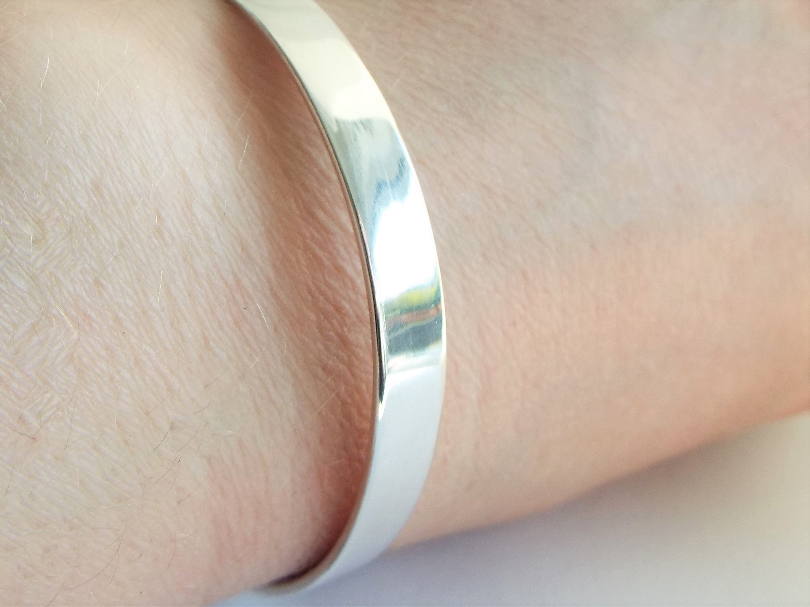 Silver Cuff Bracelet Slim Sterling Silver Personalized | Etsy