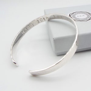 Personalised Cuff Bracelet - Silver Cuff Bracelet - Hammered - Silver Bracelet - Cuff Bracelet ...