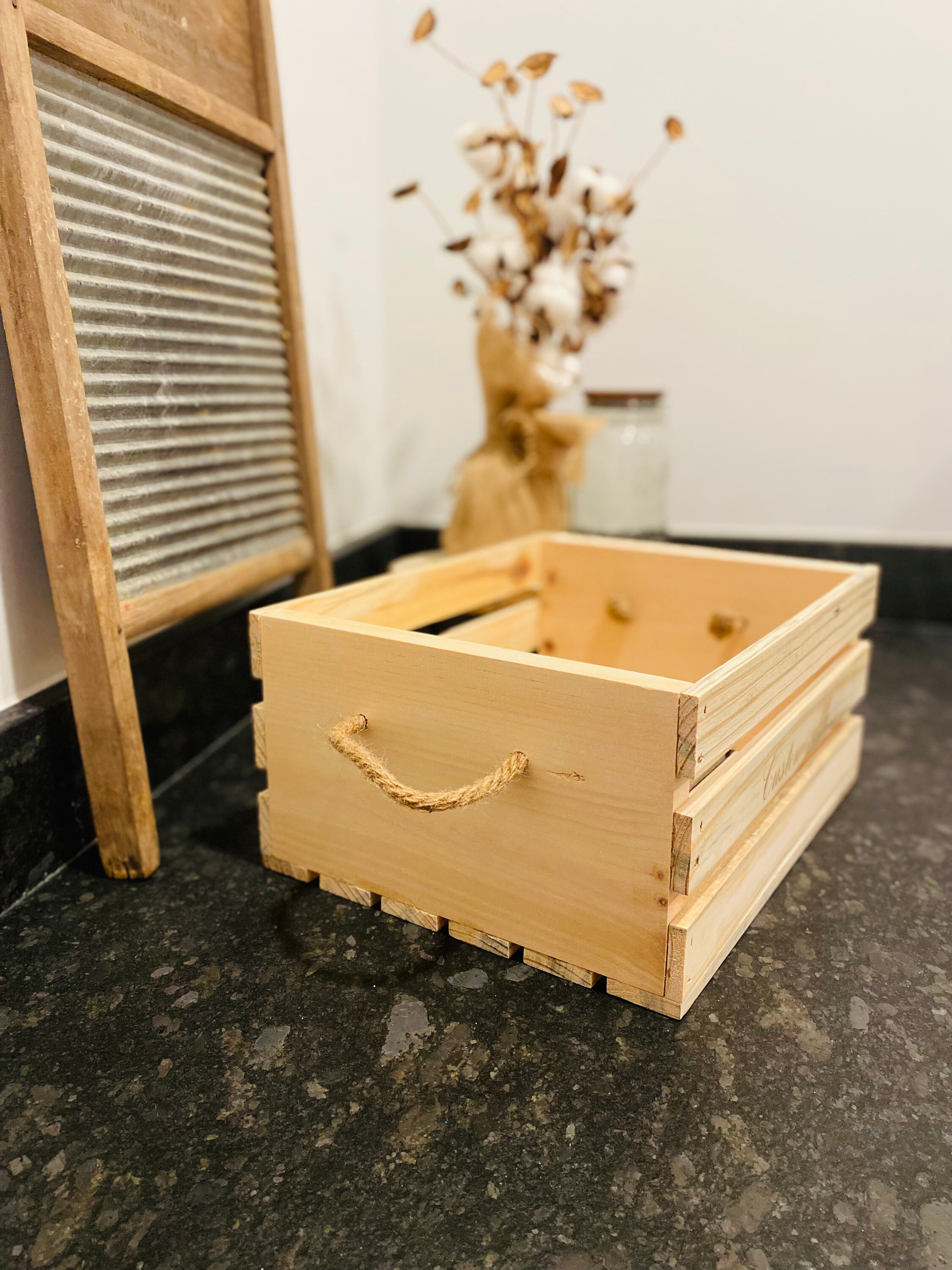 Wooden Crate - Wooden Storage - Personalized Wooden Crate - Gift Basket ...