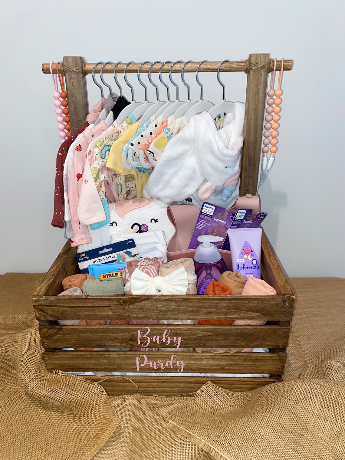 Baby Closet - Baby Shower Gift - Baby Crate - Wooden Crate - Rustic ...