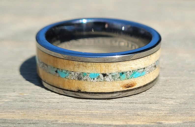 Turquoise Memorial Ring, Maple Wood Ash Keepsake, Cremation Jewelry - Etsy
