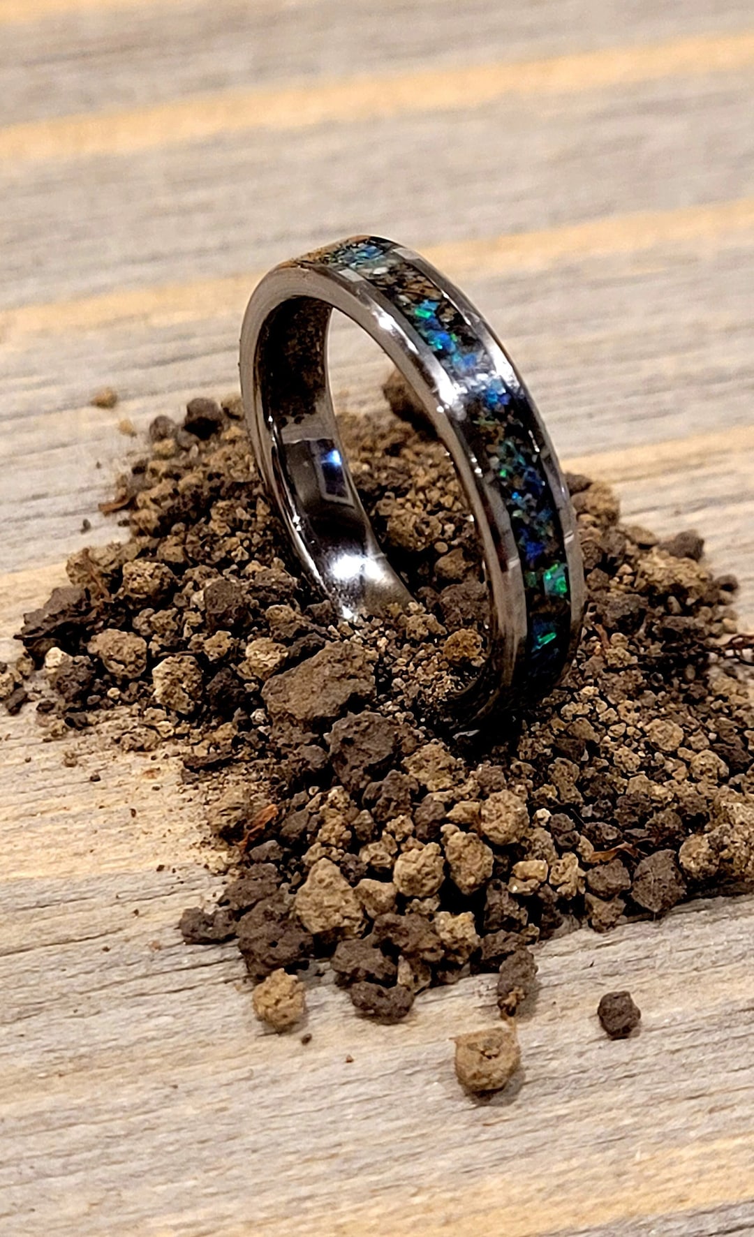 Cemetery Dirt Memorial Ring * Graveyard Memorial Jewelry * Opals Among ...