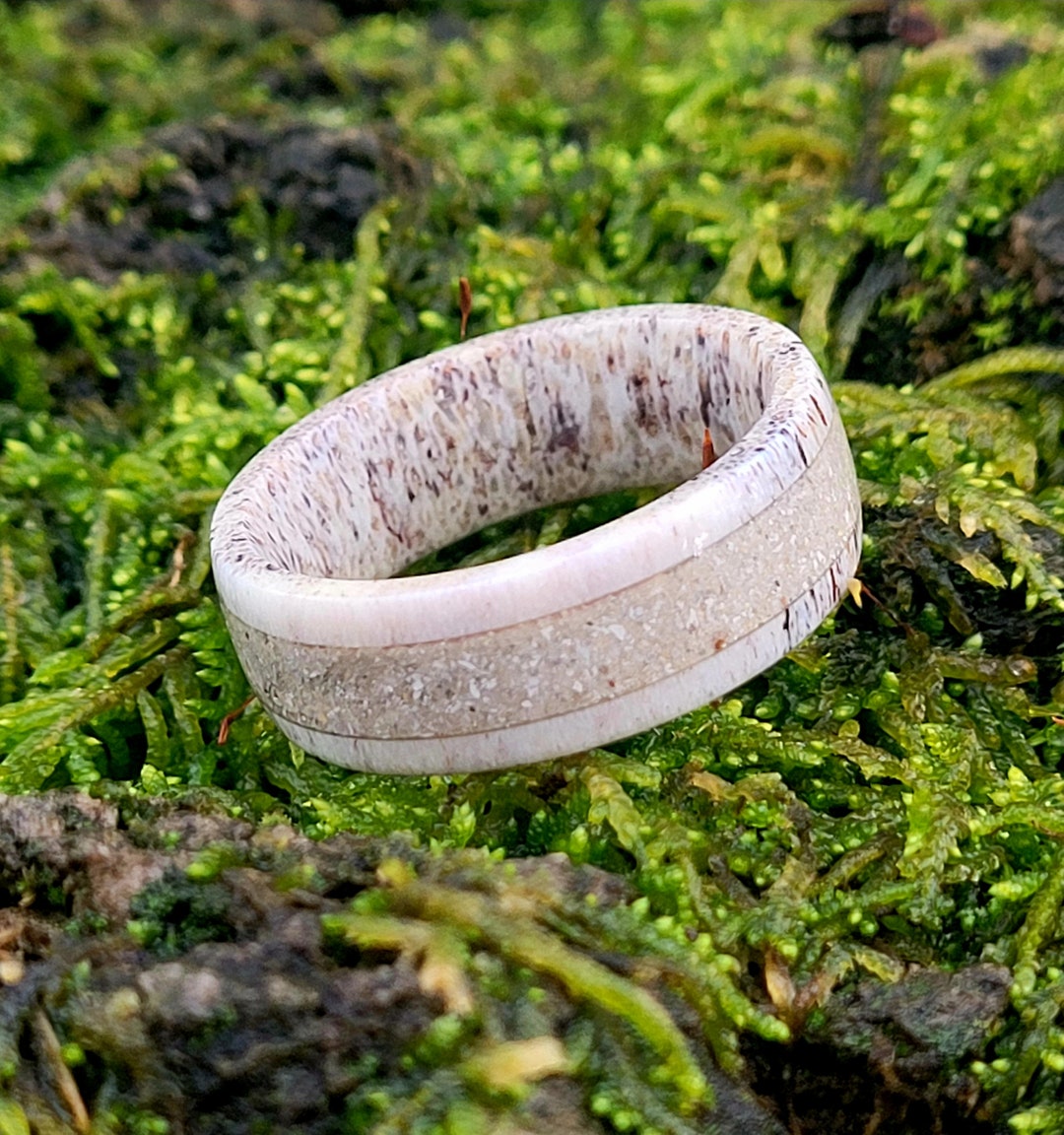 The "antler & Love" - Naturally Shed Deer Antler Ring With Cremated ...