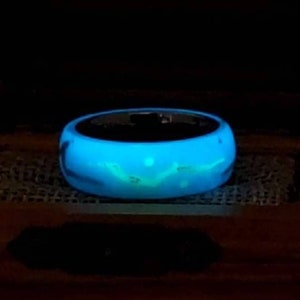 The Jedi Bone * Glow-in-the-dark Handmade Ring on Comfort Fit Tungsten ...