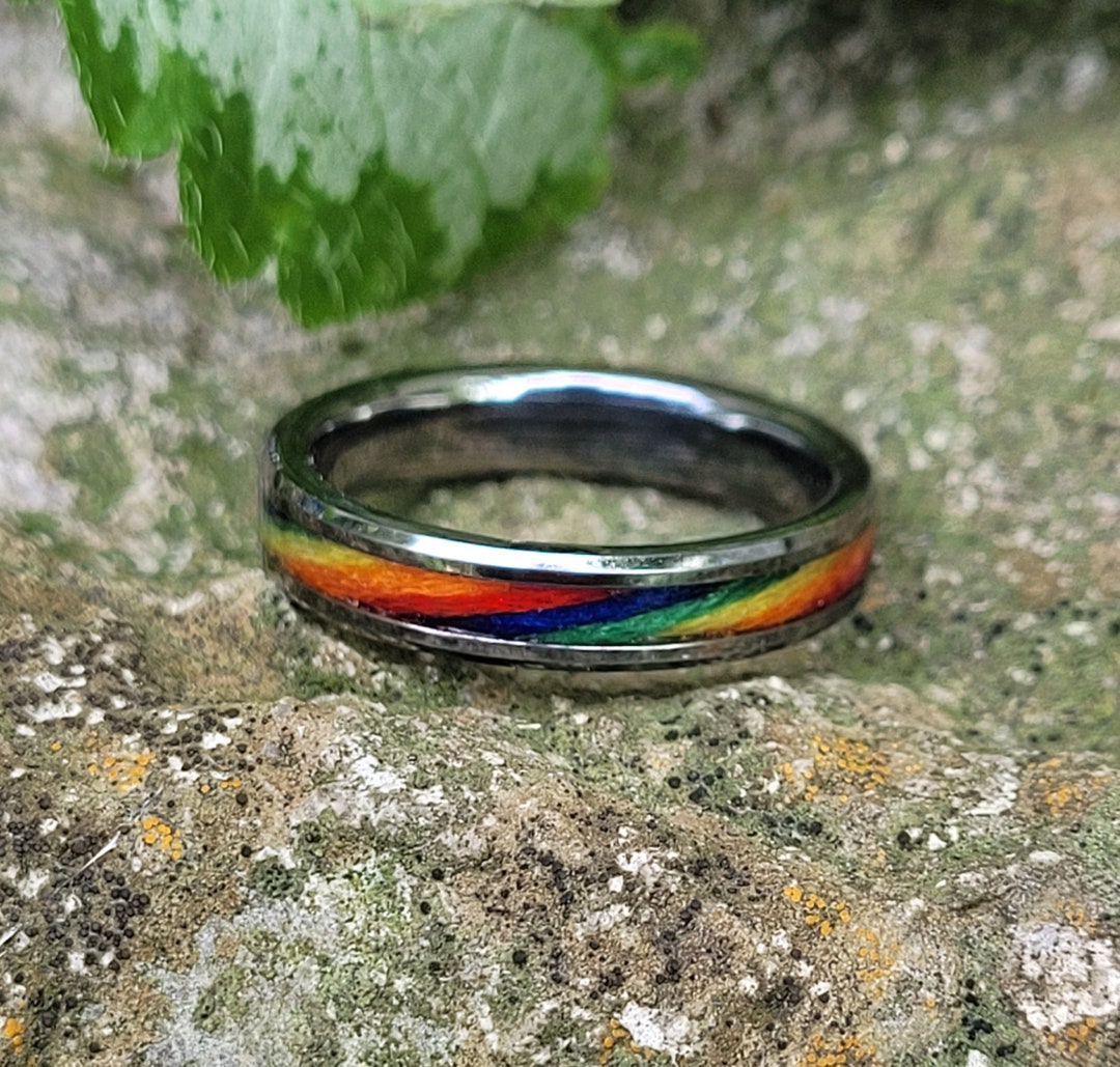 Pride & Love Handmade Ring ~ 4mm Narrow Band ~ Friendship Bracelet ...