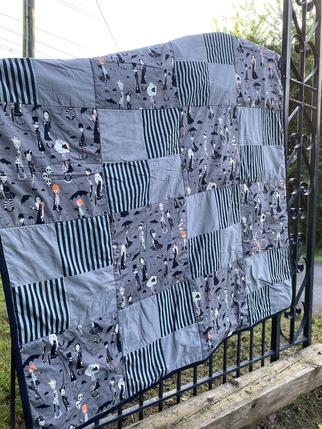 Going Goth Panel Quilt With Black Backing - Etsy