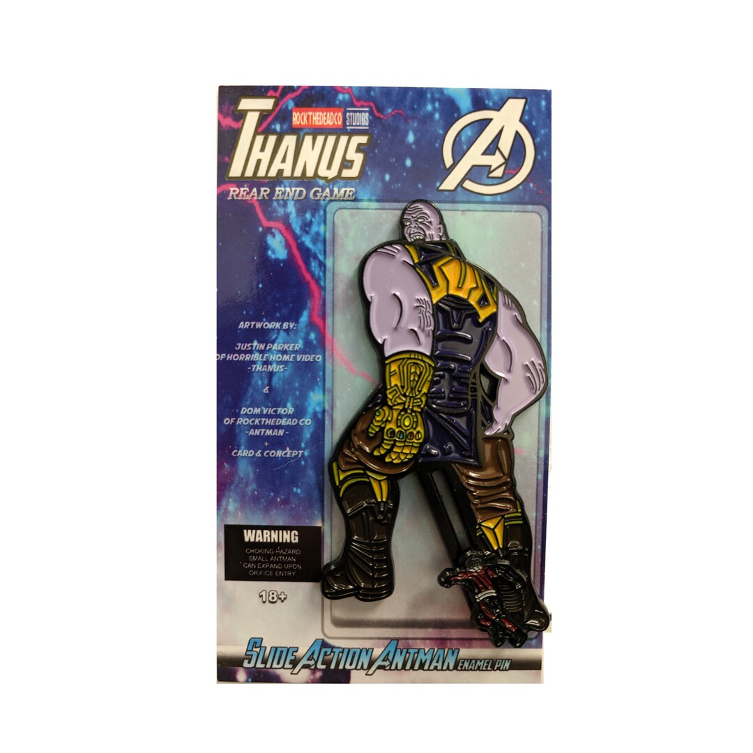 Thanus Enamel Pin With Slide Action Antman 2.5" Thanos - Etsy
