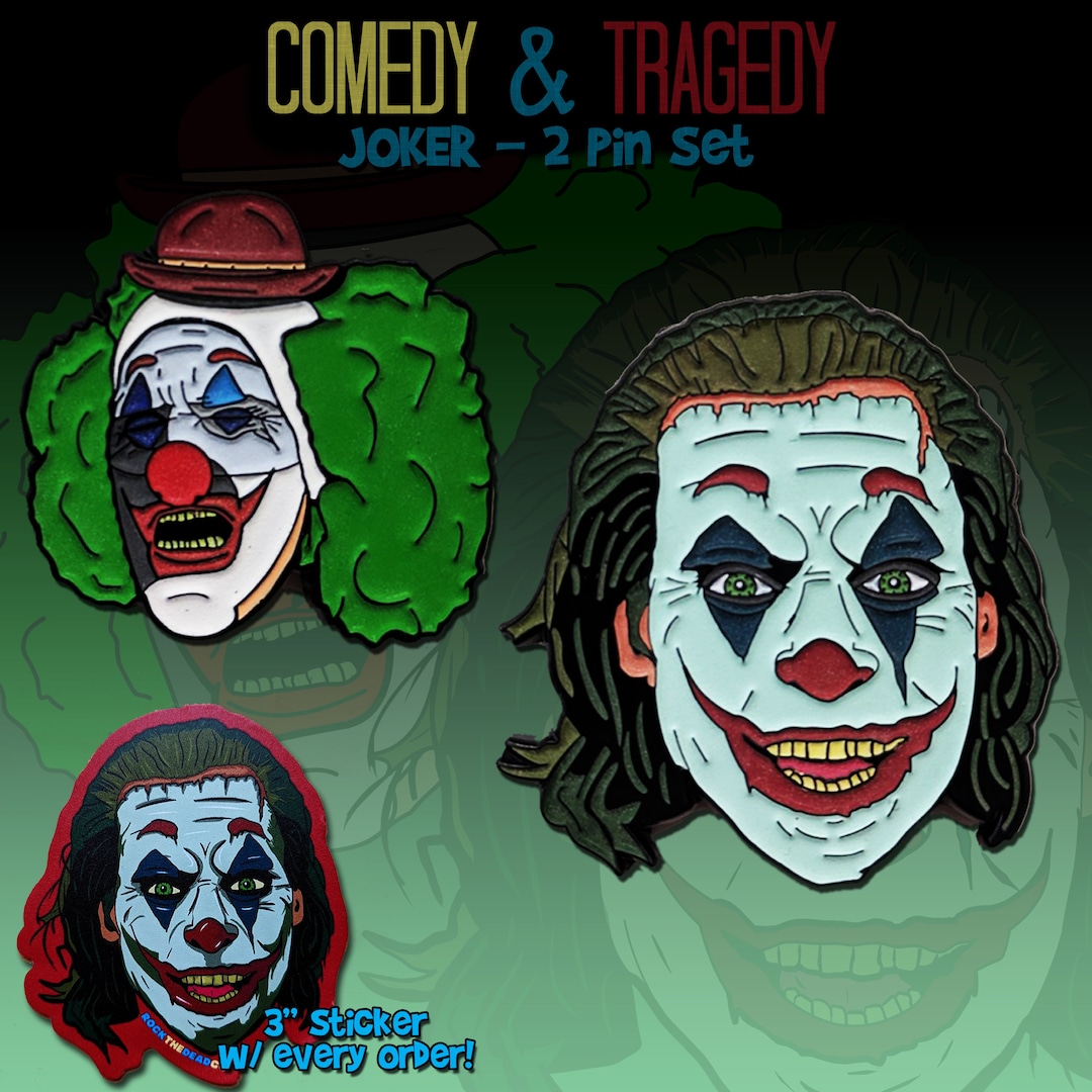 Joker 2 Pin Set "comedy & Tragedy" Joaquin Phoenix - Etsy