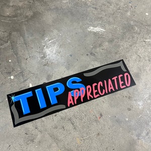 Tips Appreciated Sign - Etsy