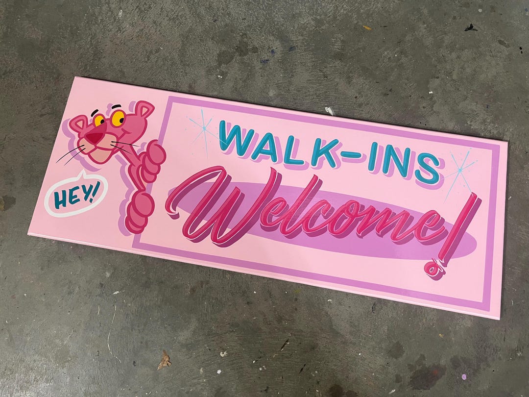 Pink Panther Walk-ins Welcome Sign - Etsy