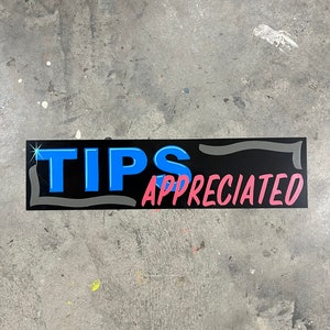 Tips Appreciated Sign - Etsy