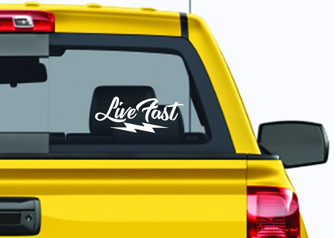 Live Fast Lighting Bolt Vinyl Sticker - Etsy