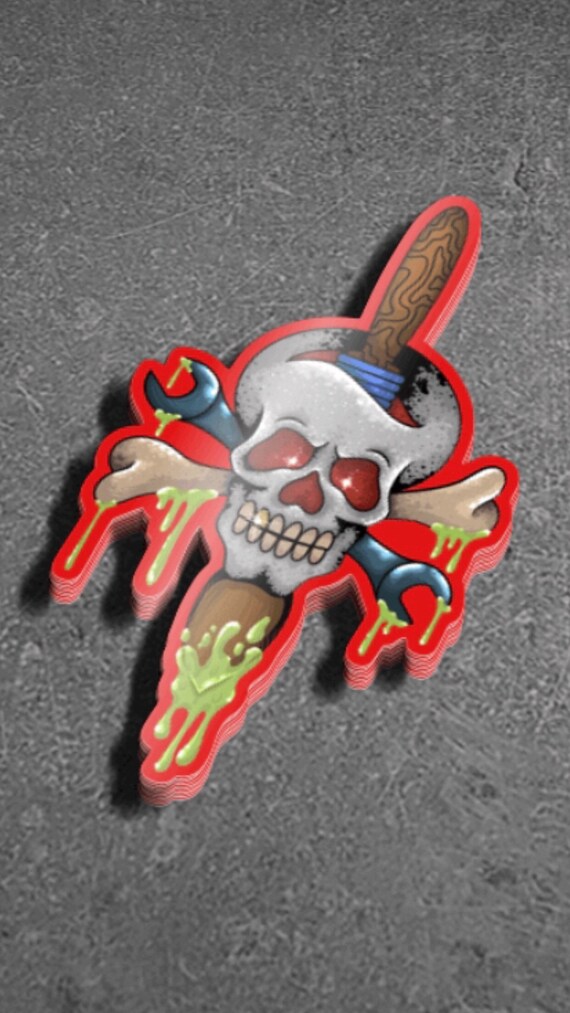 Kustom Kulture Skull Sticker | Etsy
