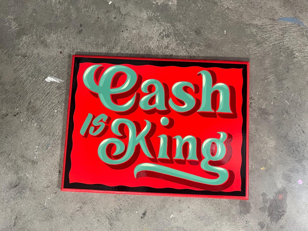 Cash is King Sign - Etsy